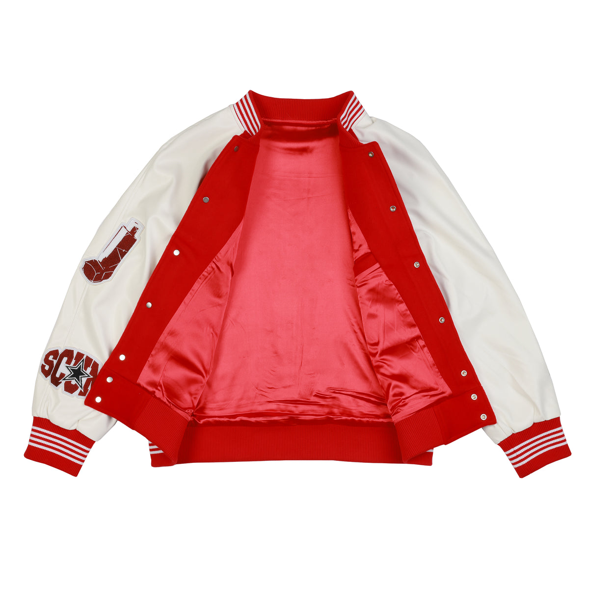 NO FRIENDS VARSITY JACKET - RED – Scum Skateboarding